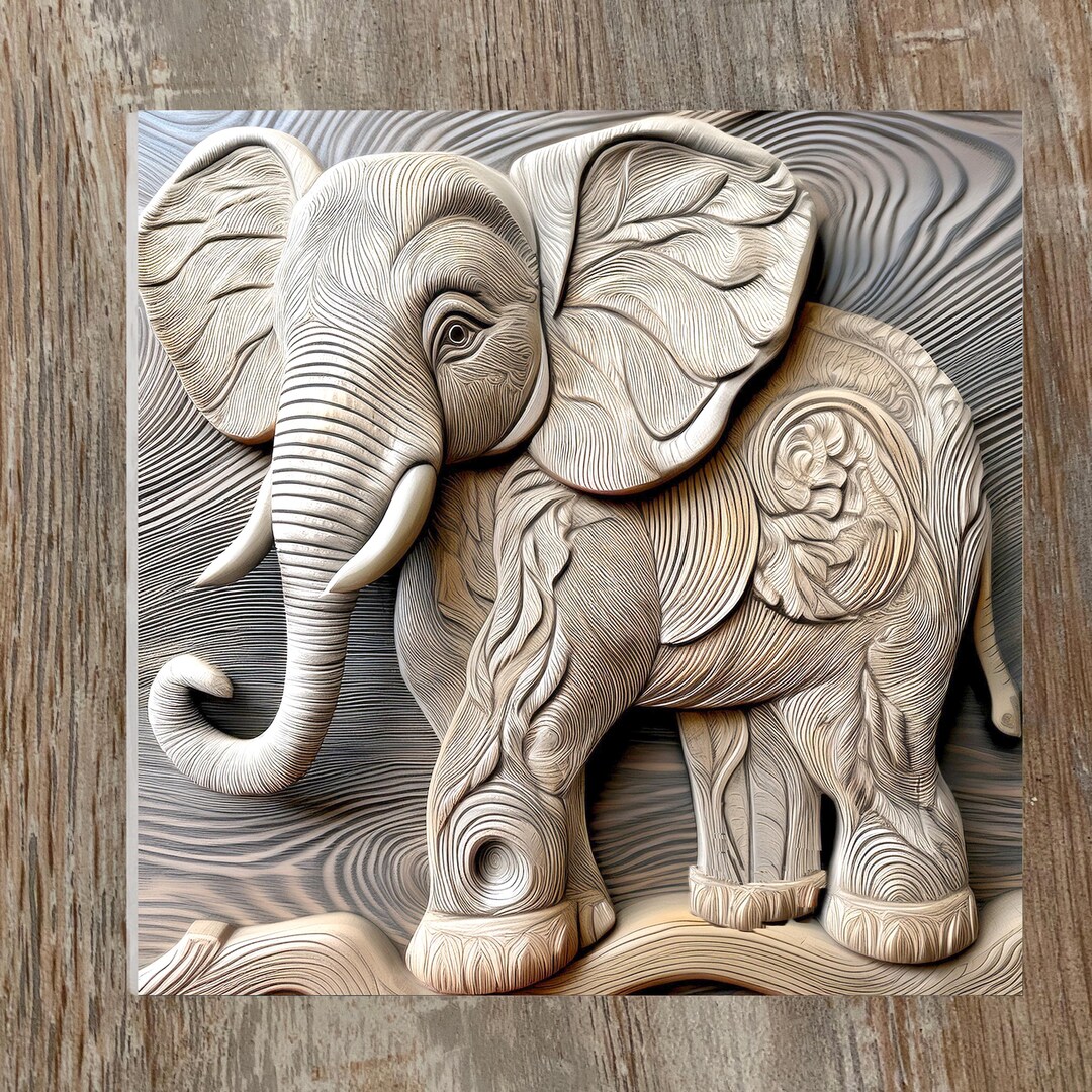 Elephant Wildlife Art Tile: Glossy Smooth Ceramic Home Decor - Etsy