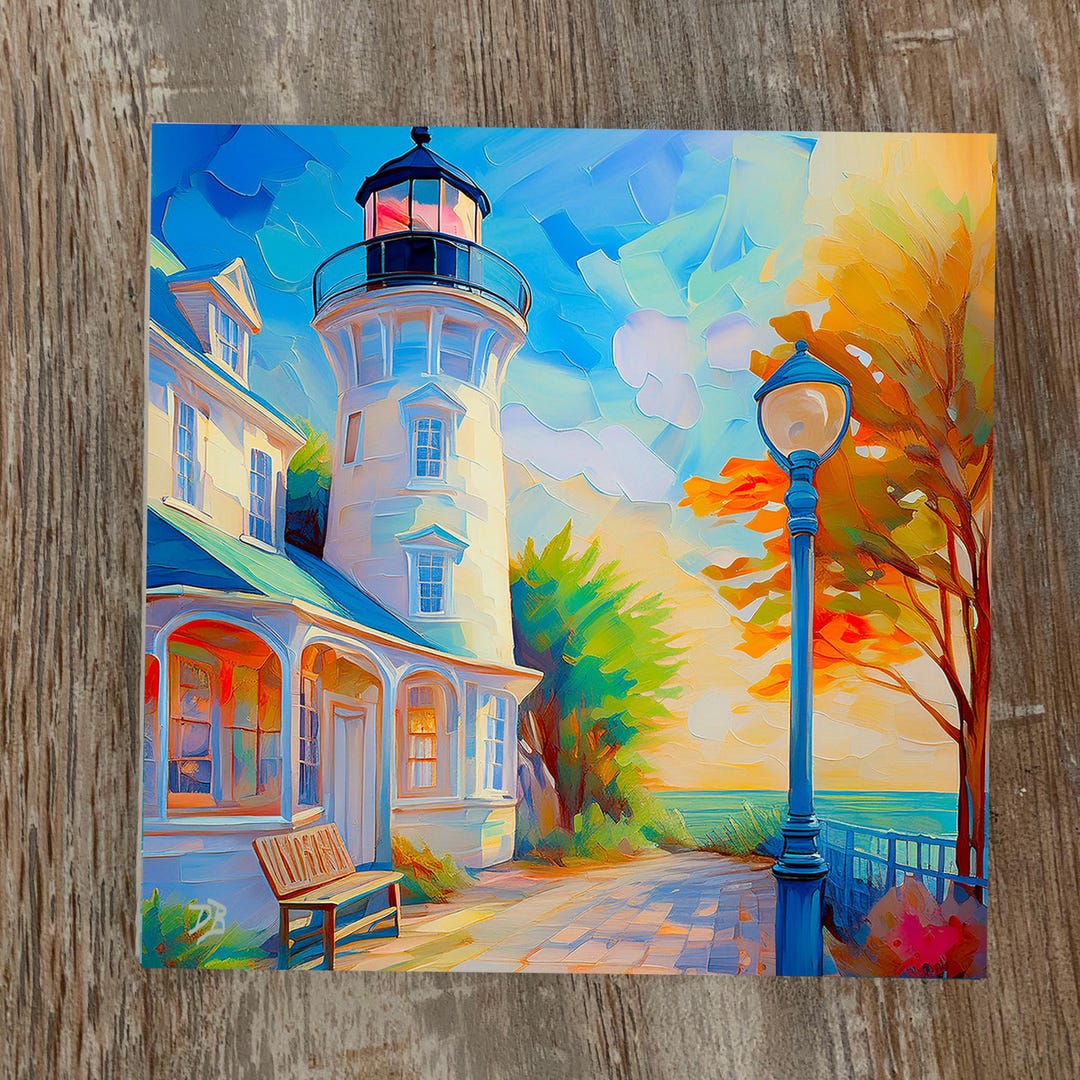 Key West Art Tile: Glossy Ceramic Lighthouse Artwork - Etsy