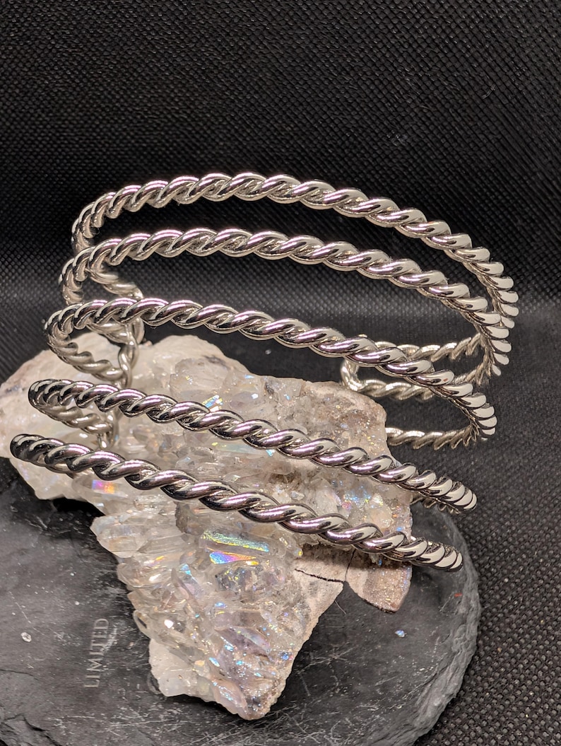 Vintage Silver-tone Twisted Wire Statement Cuff Bracelet – 5-strand ...