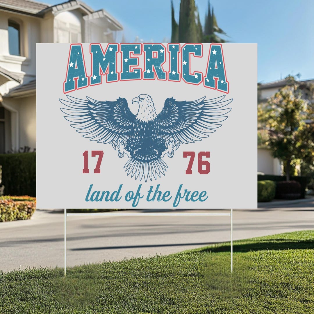 America 250 Yard Sign, 1776–2026 Patriotic Lawn Decor ...