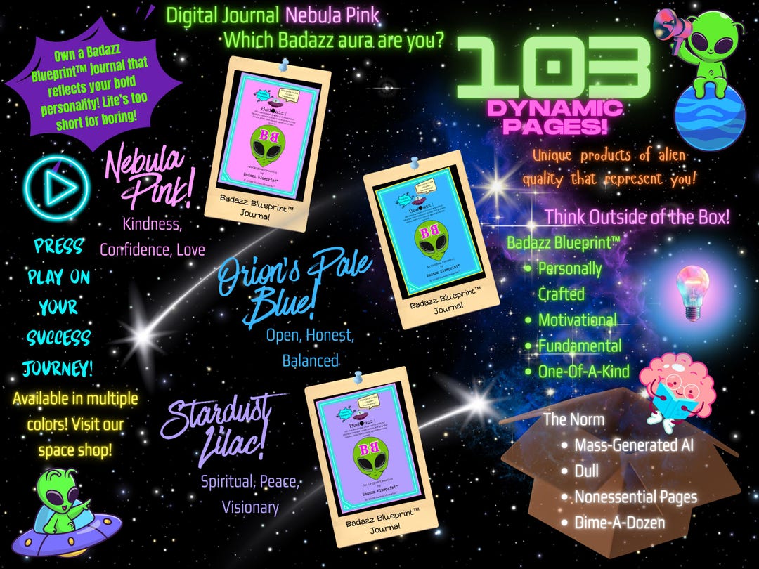 Undated Digital Journal (nebula Pink) | Infinity Notebook for Goodnotes ...