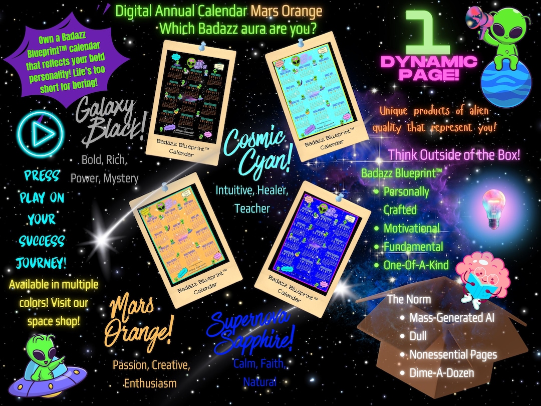 2026 Digital Calendar (mars Orange) | Full Year | Sunday Start | Annual ...