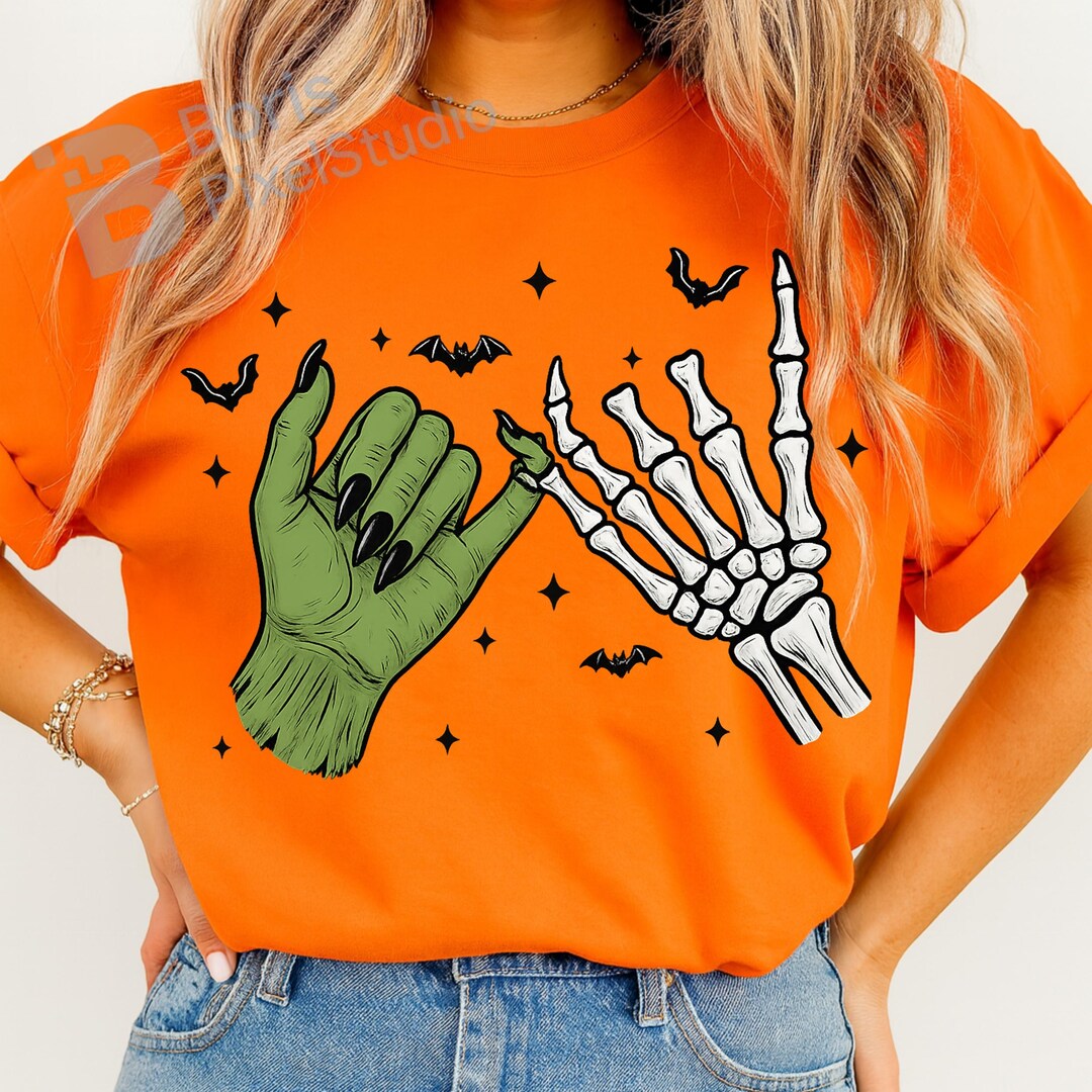 Witch & Skeleton Hands PNG | Halloween Pinky Promise Clipart (digital ...