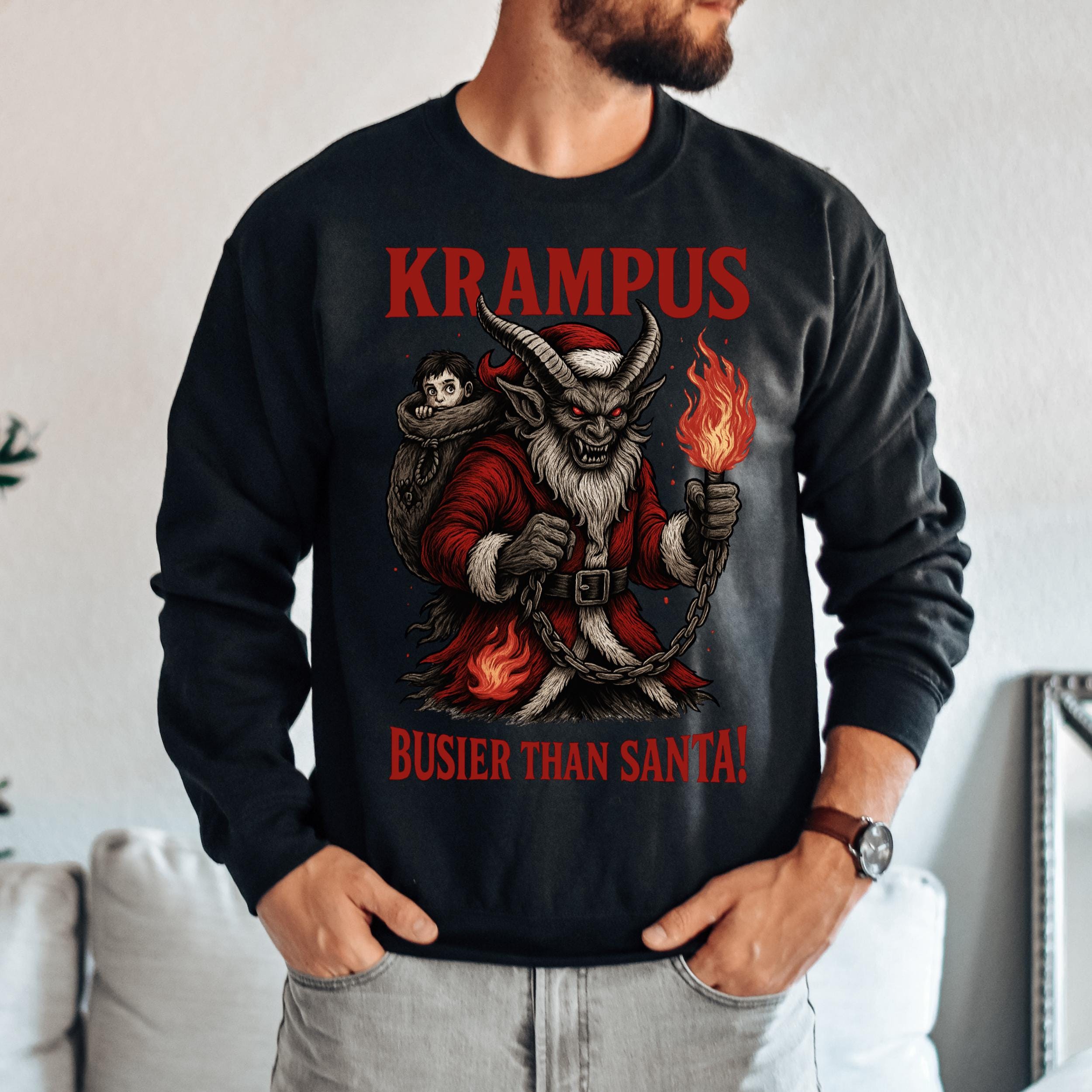 Krampus Busier Than Santa PNG | Funny Gothic Christmas Sublimation ...