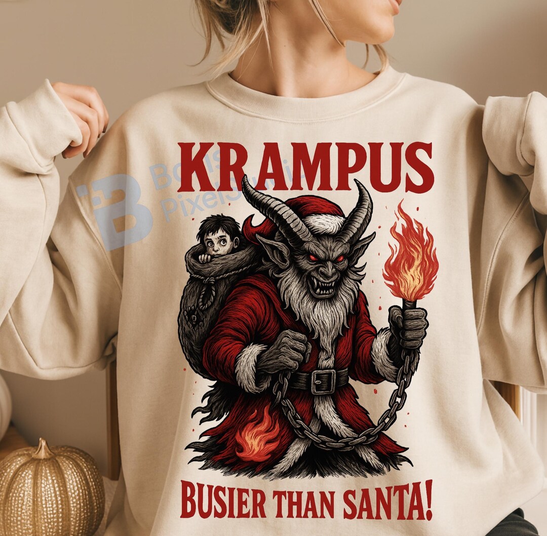 Krampus Busier Than Santa PNG | Funny Gothic Christmas Sublimation ...