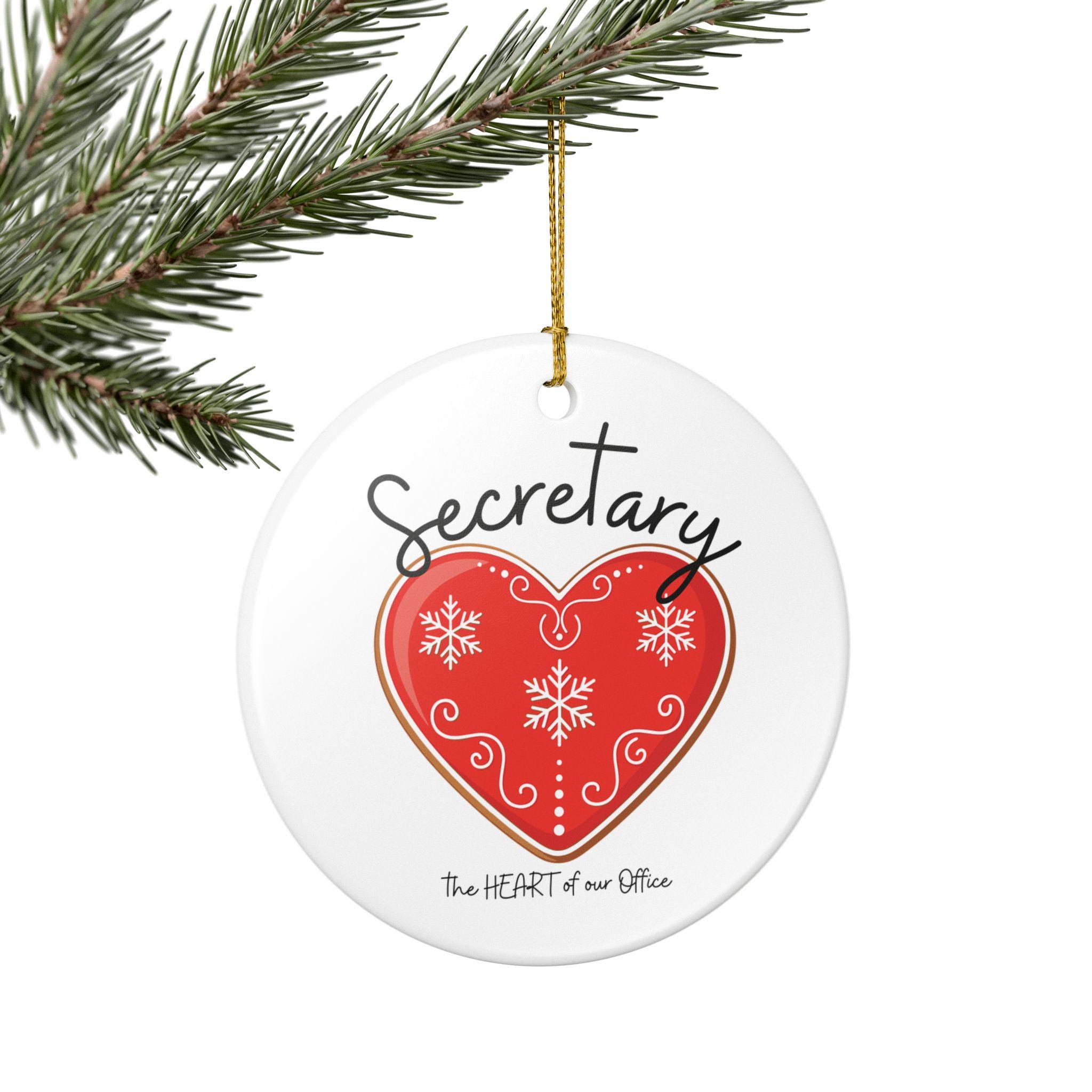Secretary Ceramic Christmas Ornament Gift for Administrative Assistant ...