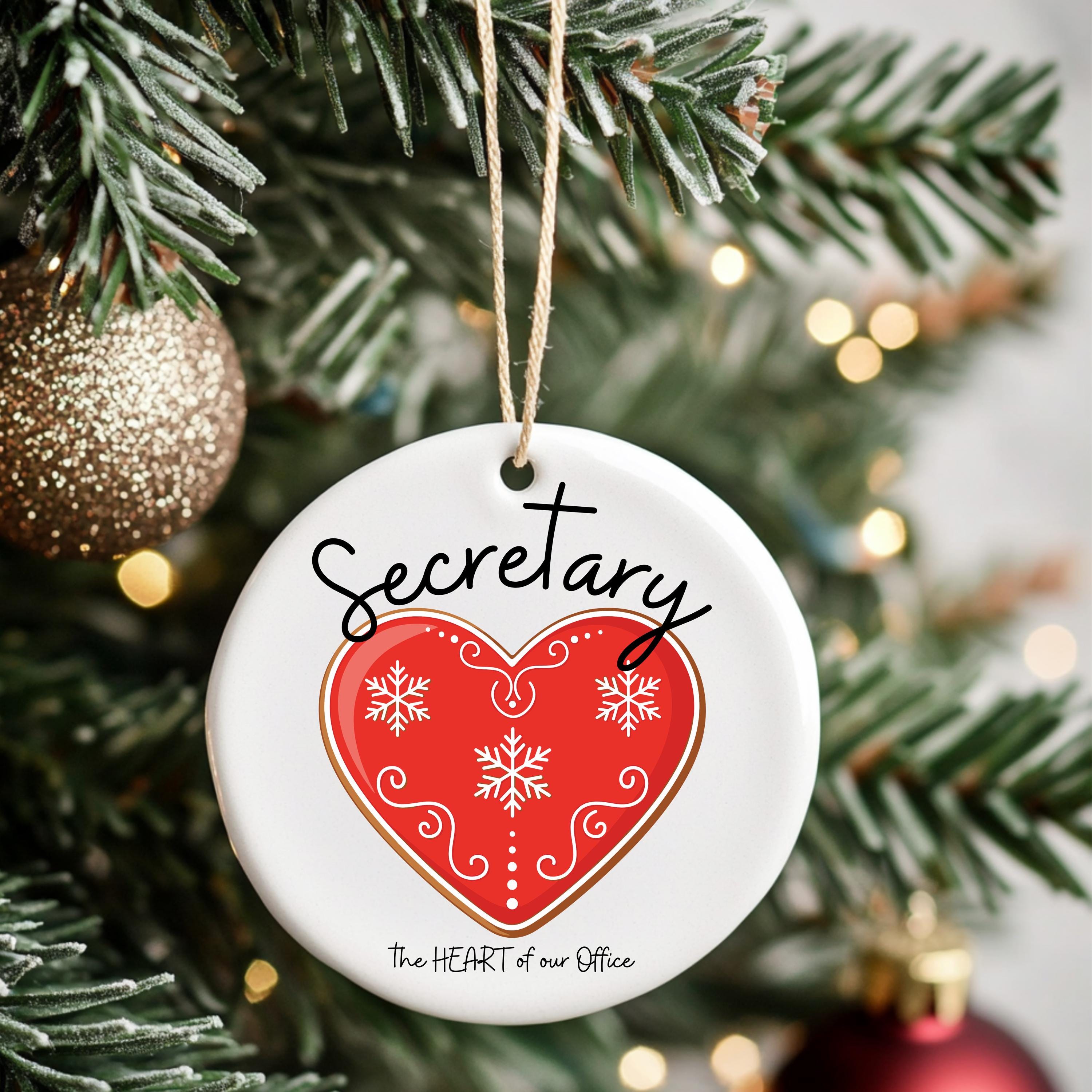 Secretary Ceramic Christmas Ornament Gift for Administrative Assistant ...