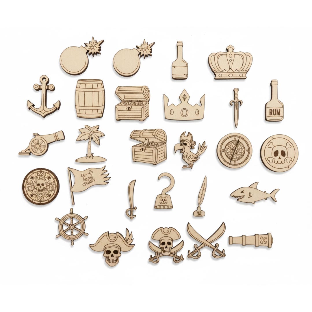 Pirate SVG Bundle, 50 Laser Cut Files, Nautical Map & Skull Decor Set ...
