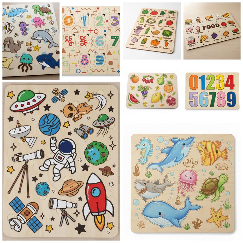 22 Kids Puzzle SVG Mega Bundle | Montessori Alphabet Animal Dinosaur ...