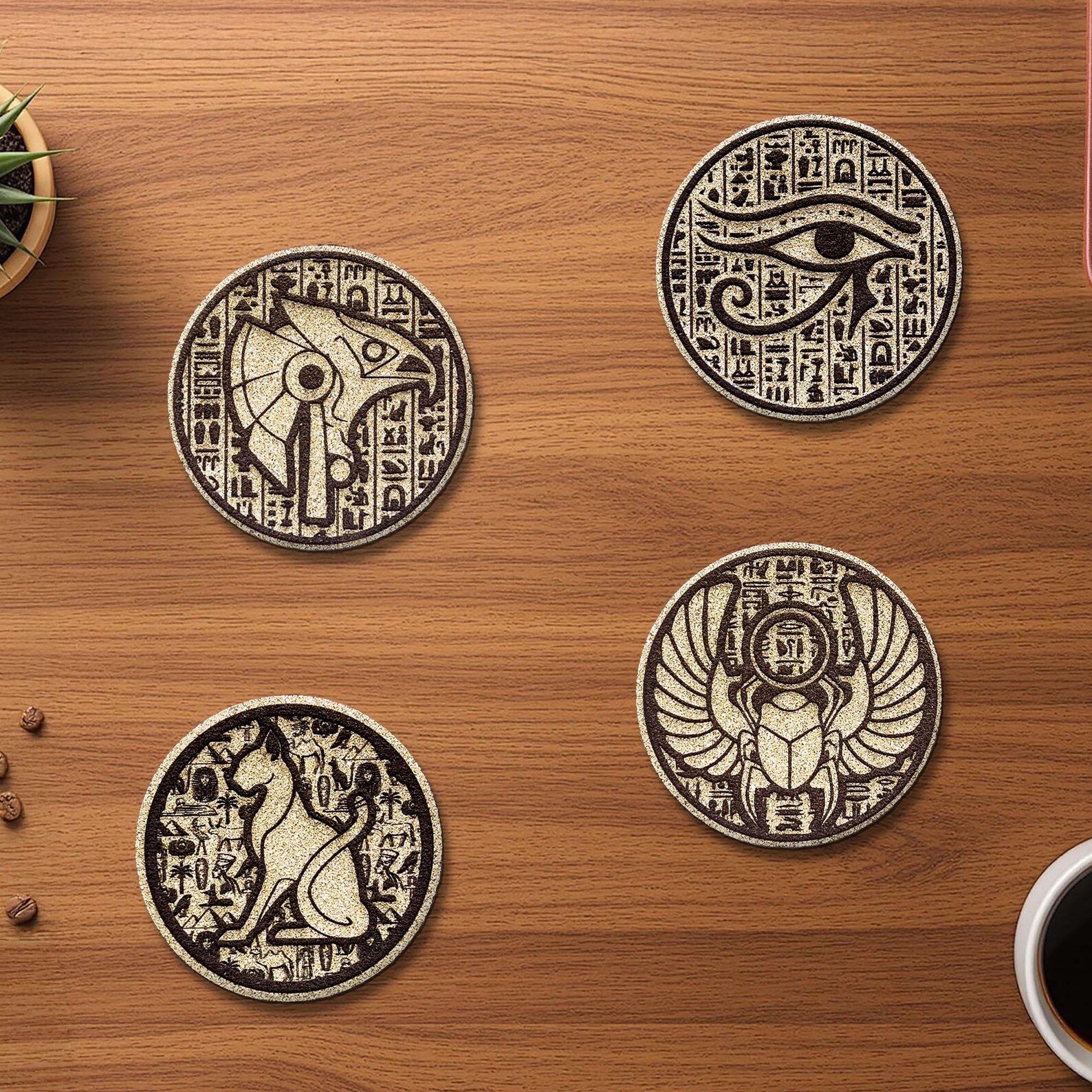 Ancient Egyptian Coaster SVG Bundle: Laser Cut Designs (digital ...