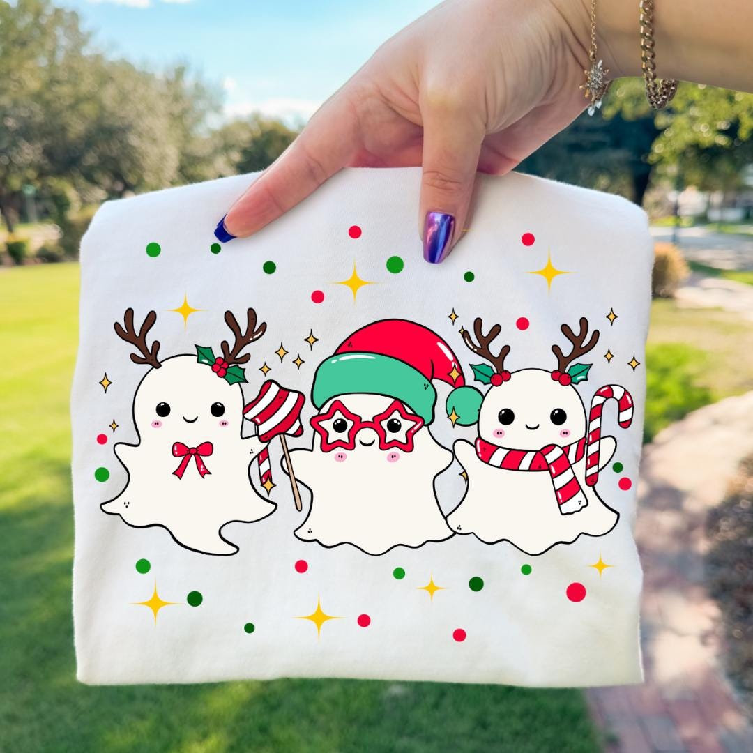Christmas Cute Ghost Png, Spooky Christmas Png, Retro Lace Ghost Png ...