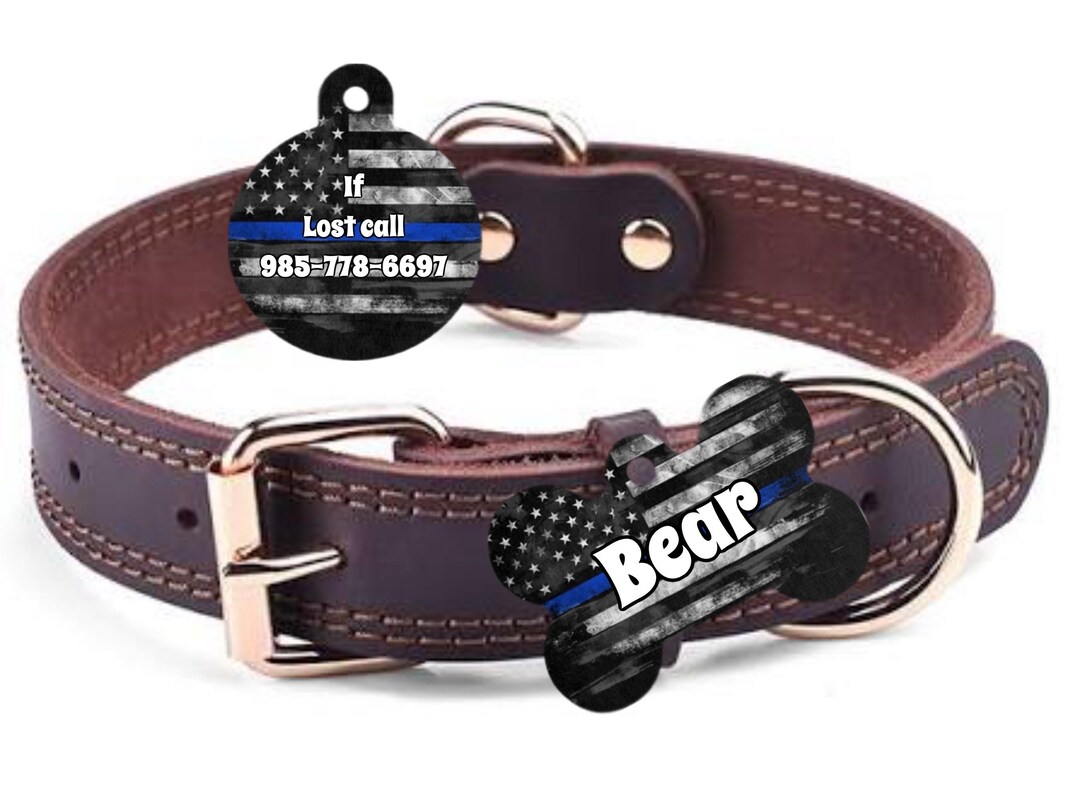 American Flag/police Dog Tag With Black Faded Background - Etsy