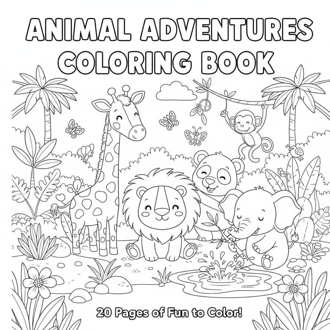 Kids Animal Coloring Book | 20 Fun Pages | Printable Coloring Pages for ...