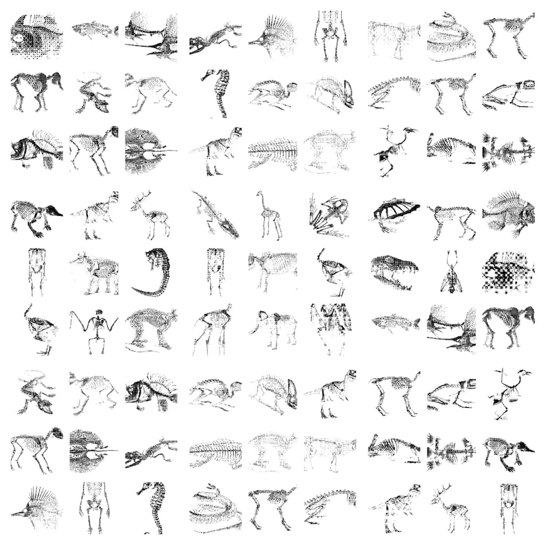 Bitmap Skeleton Clipart Pack | Gothic Horror Design Elements (digital ...