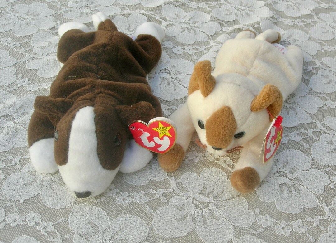 2 Cute Pets, Bruno the Dog & Snip the Siamese Cat, Ty Beanie Babies ...