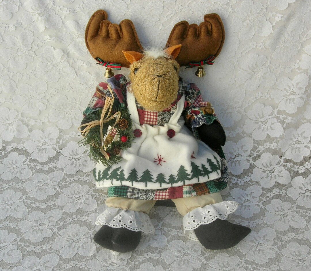 Large Christmas Girl Moose, Approx. 20" Long, Holiday Gift, Child's ...