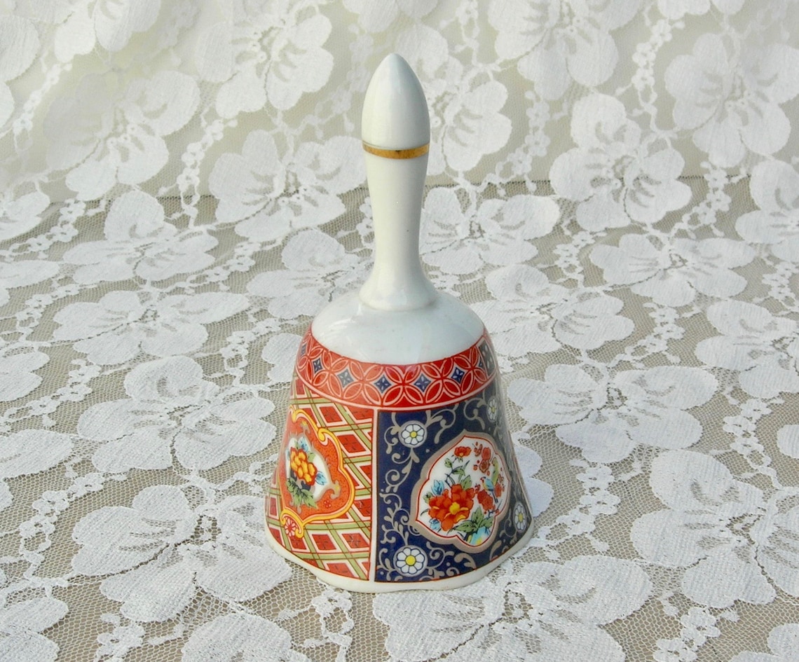 Japanese Porcelain Bell Lovely Floral Design Working Bell 5 - Etsy