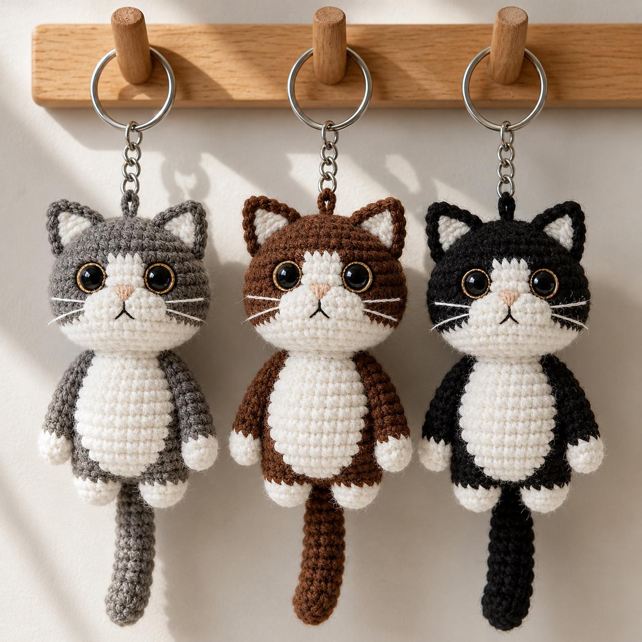 Cute Cat Keychain Crochet Pattern PDF | Mini Amigurumi Kitty | Easy ...
