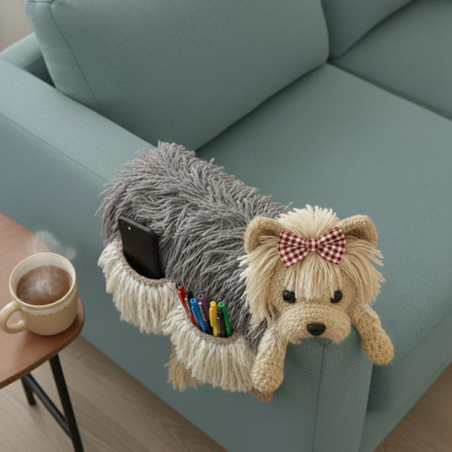Dog Couch Arm Organizer Crochet Pattern PDF | Amigurumi Puppy Sofa ...