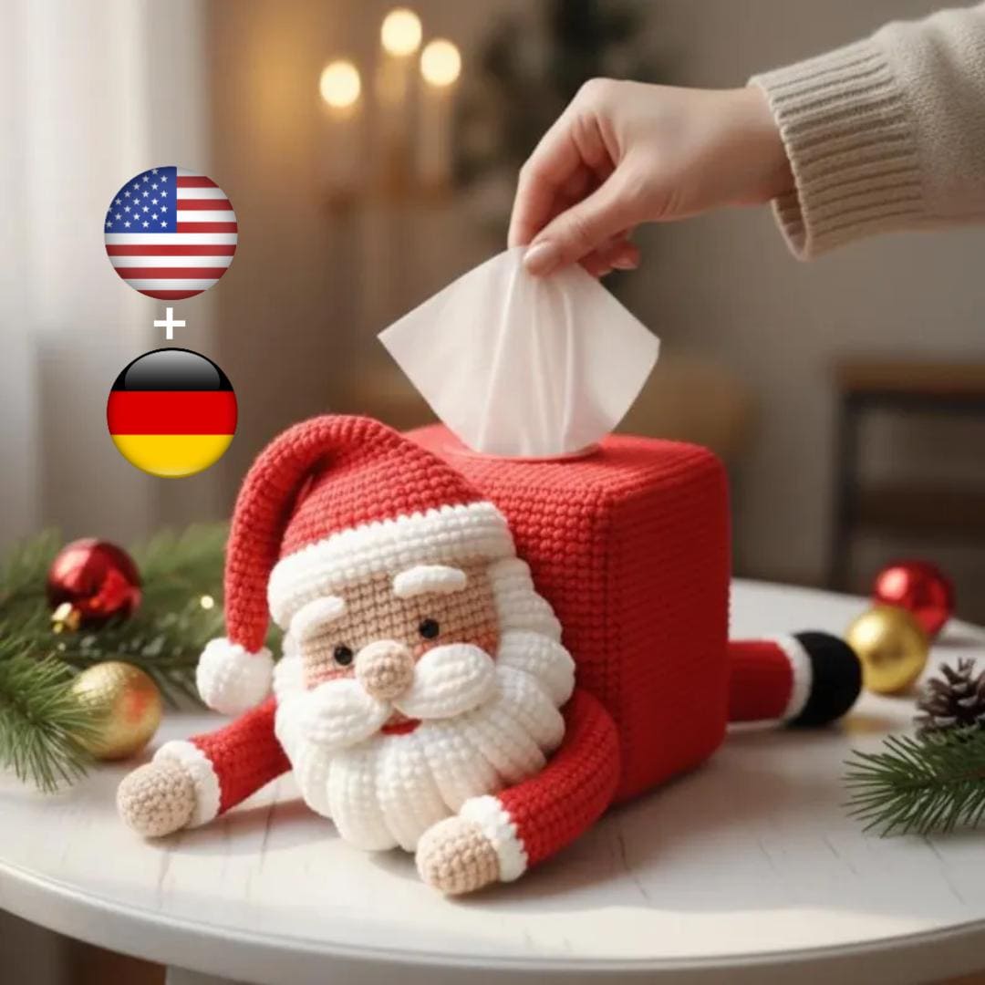 Santa Claus Tissue Box Cover Crochet Pattern PDF | Christmas Amigurumi ...