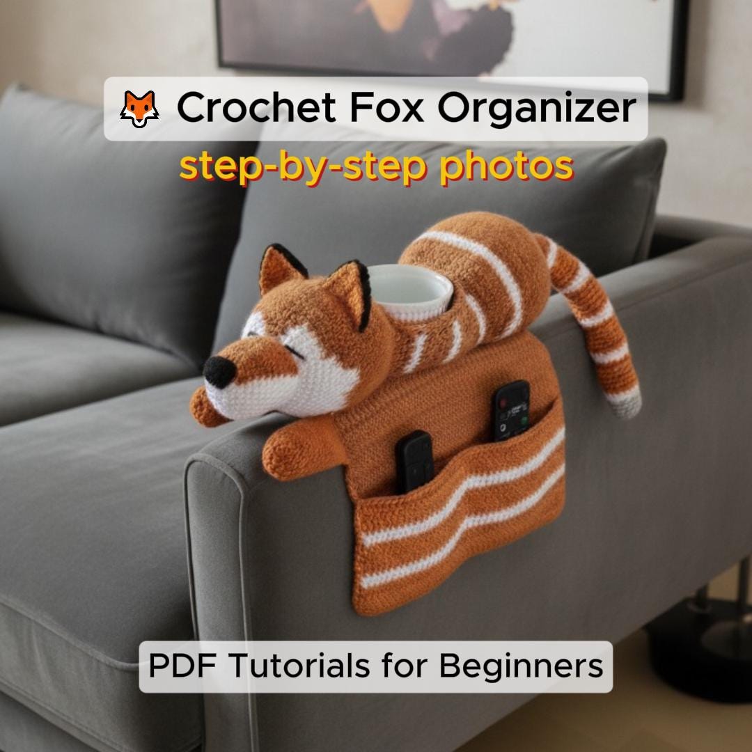 Crochet Fox Organizer Pattern – Amigurumi Plush Toy DIY (PDF) - Etsy