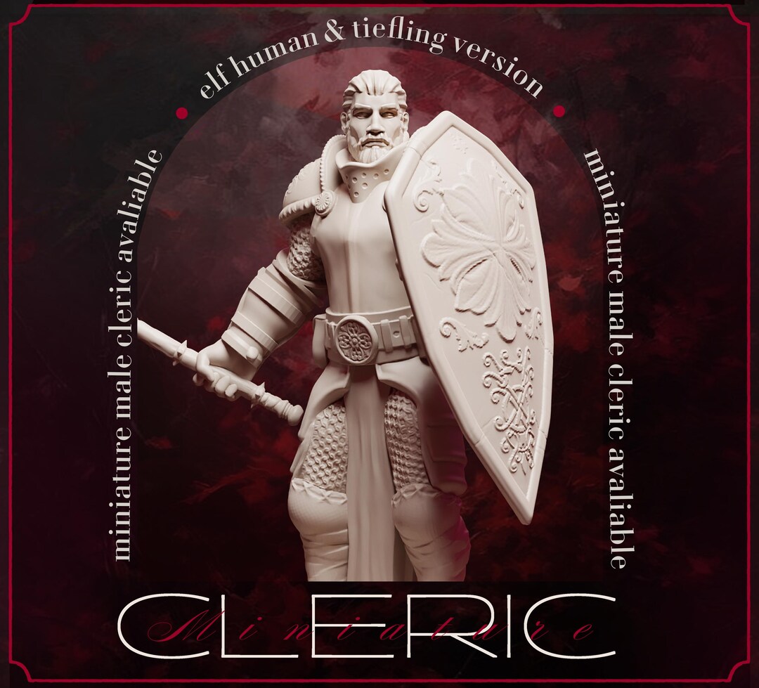 Cleric Male Miniature | Dungeons & Dragons Player Character Mini ...