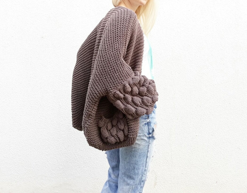 Merino Wool Bubble Cardi With Pockets. Choose Your Color. - Etsy