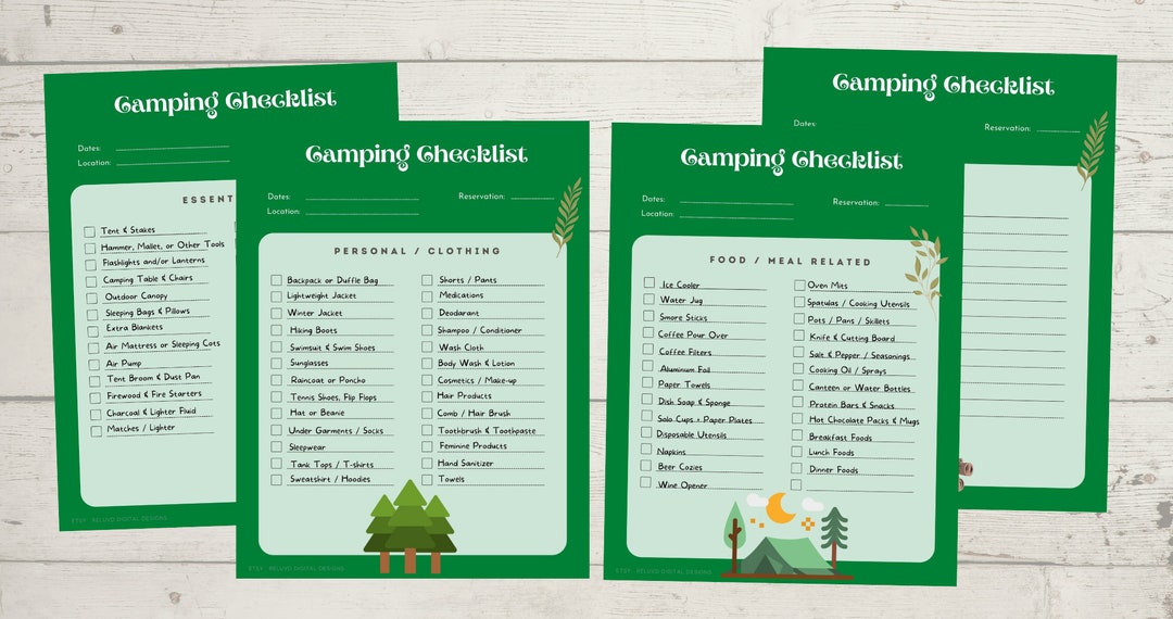 Modern Camping Checklist | Camping Planner | Printable Checklist ...