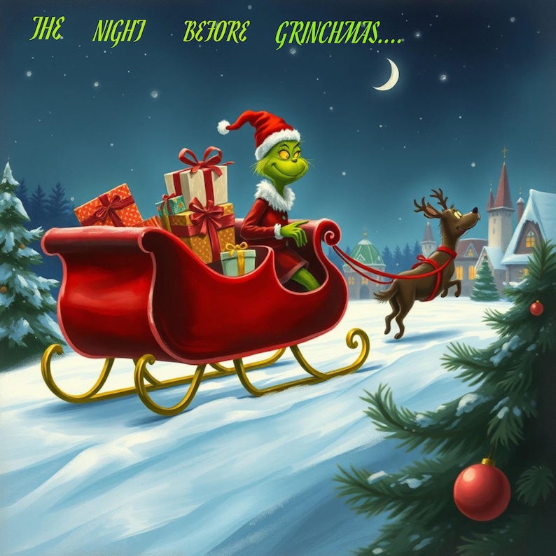 Grinch Christmas Sleigh Ride PNG, Holiday Pals (digital Download) - Etsy