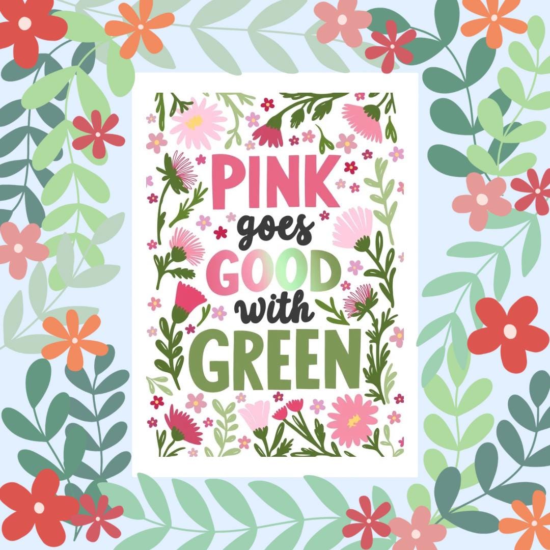 Pink Goes Good With Green (wicked Musical) - Digital Art Download - Etsy