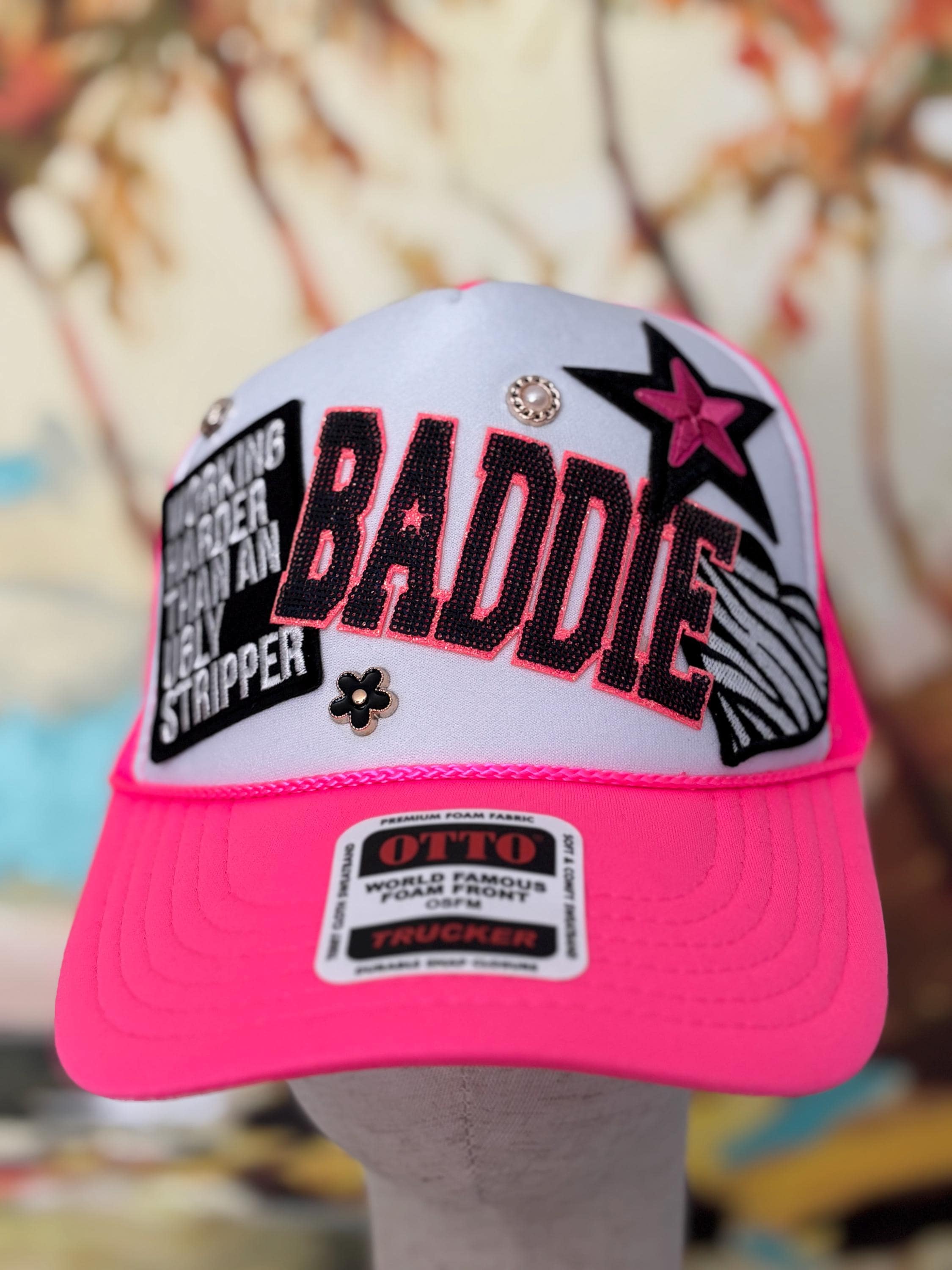 Hot Pink Baddie Trucker Hat - Otto Brand - Etsy