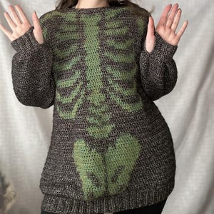 Skelly Sweater Dress Crochet Pattern: Skeleton Tapestry (digital File ...