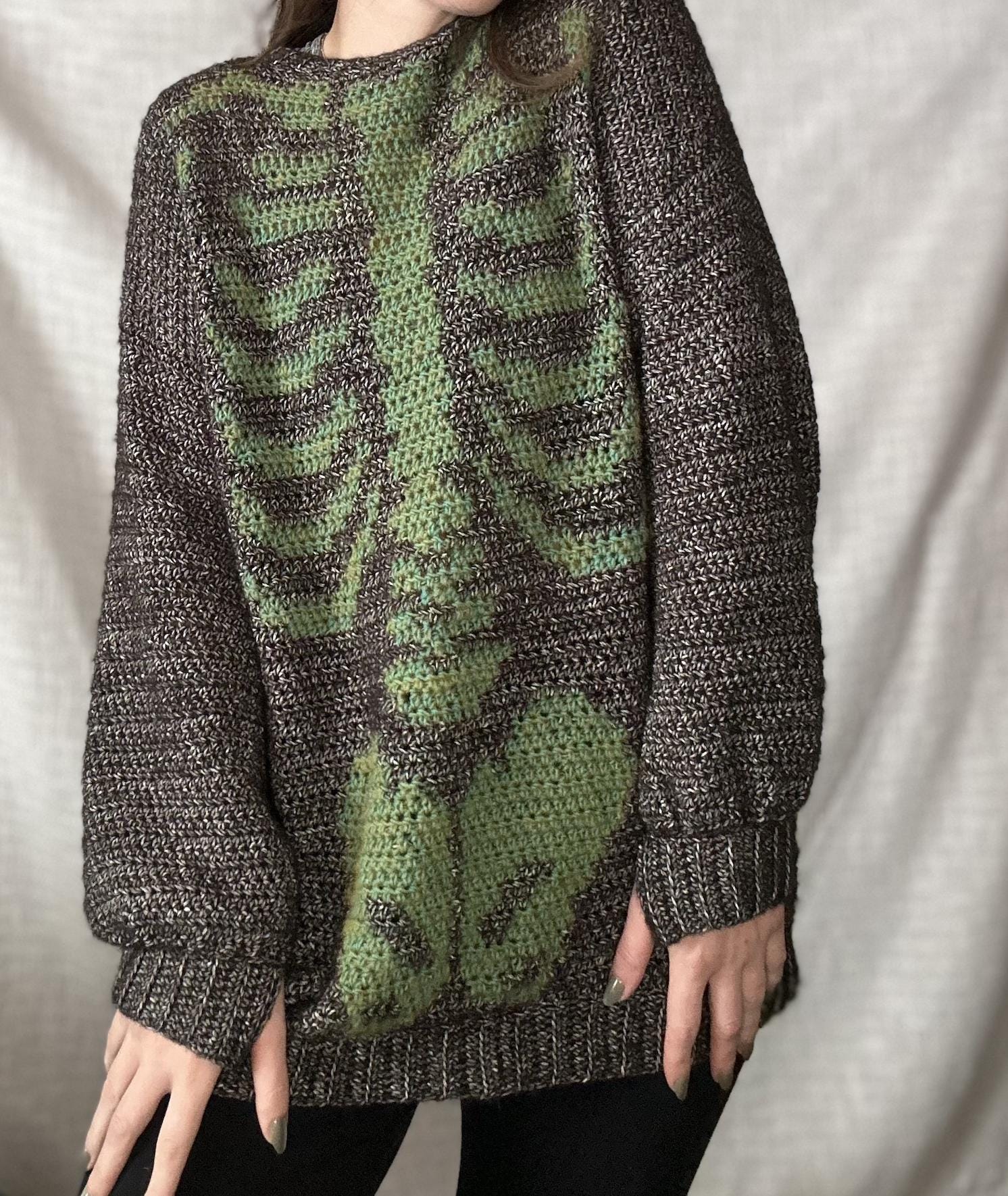 Skelly Sweater Dress Crochet Pattern: Skeleton Tapestry (digital File ...