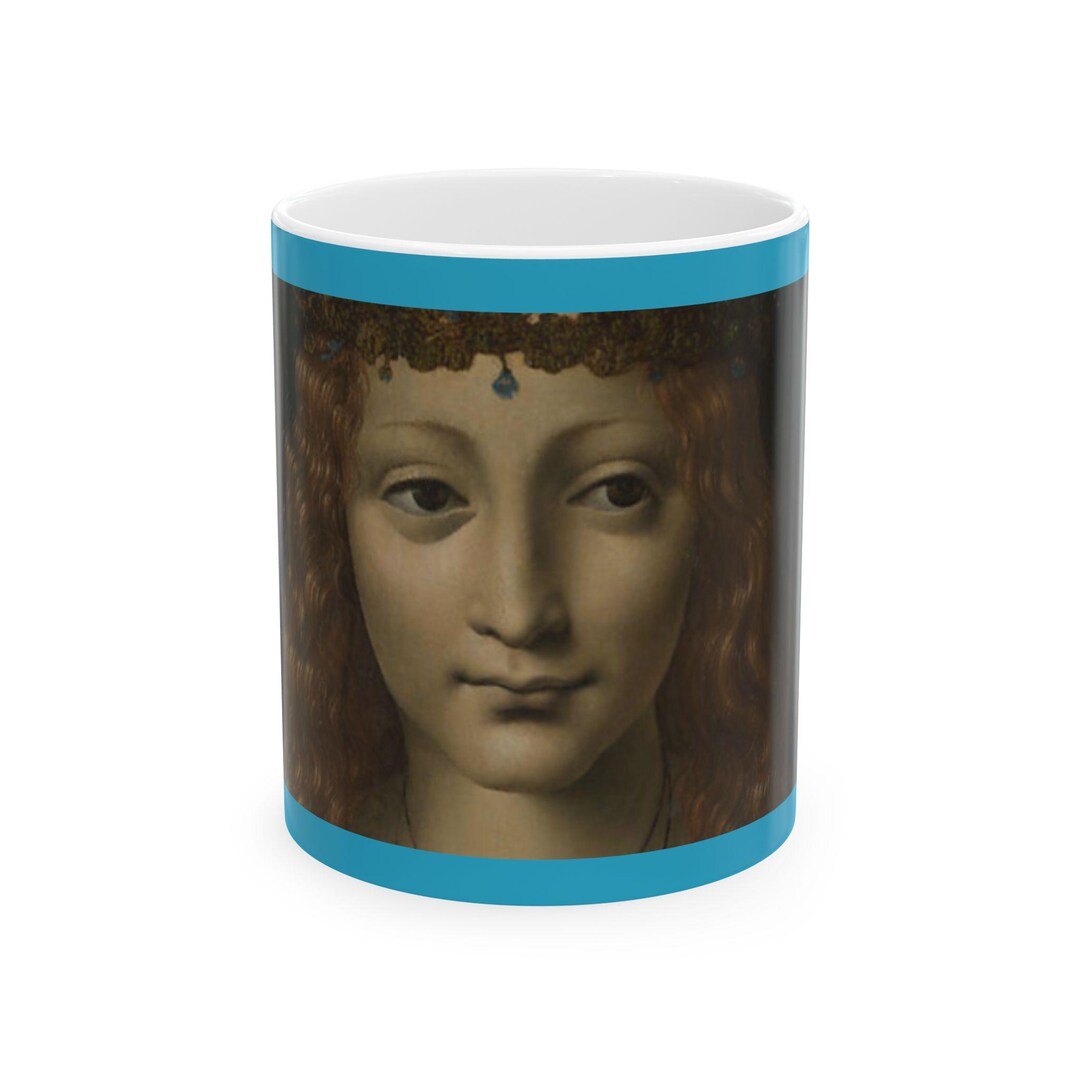 Renaissance Portrait Mug: Lady With Blue Rim - Etsy
