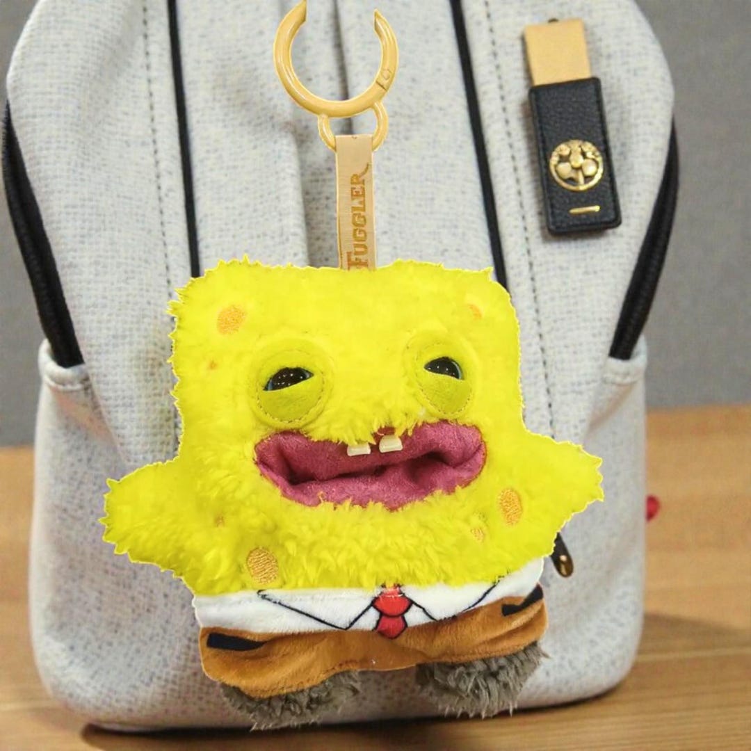 Spongebob Fuggler Plush Keychain, Funny Weird Plush Bag Charm, Ugly ...
