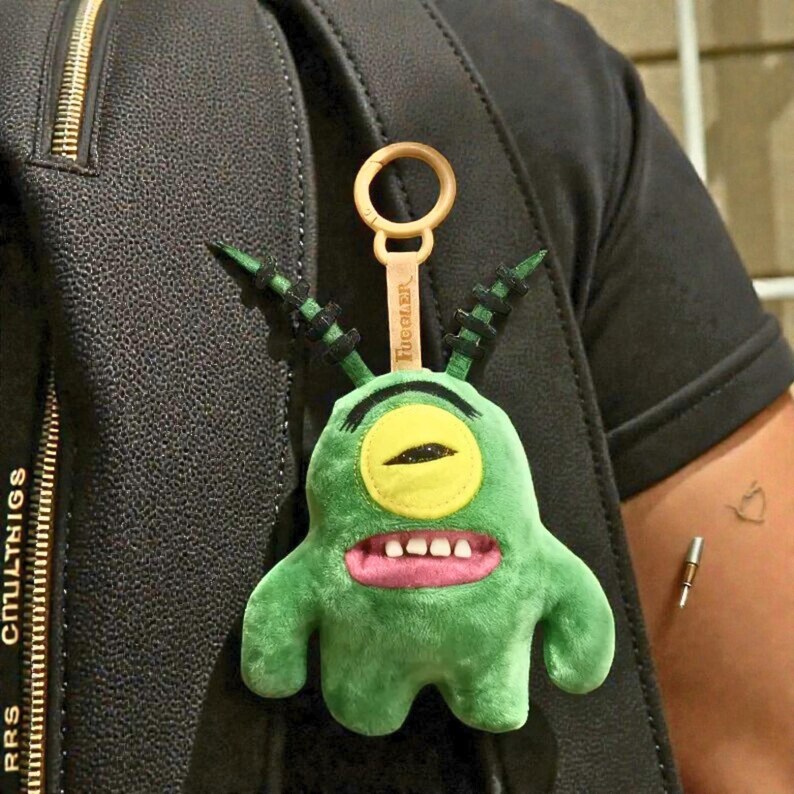 Patrick Star Fuggler Keychain, Funny Weird Plush Bag Charm, Ugly Cute ...