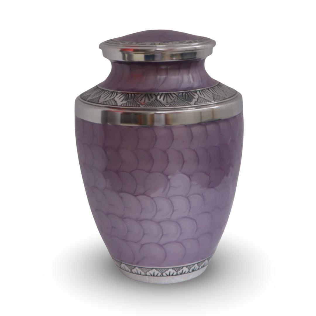 Lavender Purple Cremation Urn – Handcrafted Aluminium Memorial Vase ...