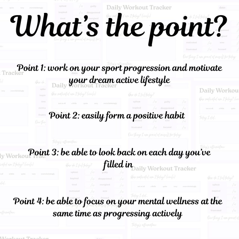 Daily Workout Tracker Printable PDF Fitness and Mental Health Journal ...