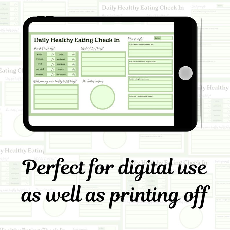 Daily Healthy Eating Tracker Printable Mindful Eating Tracker PDF ...