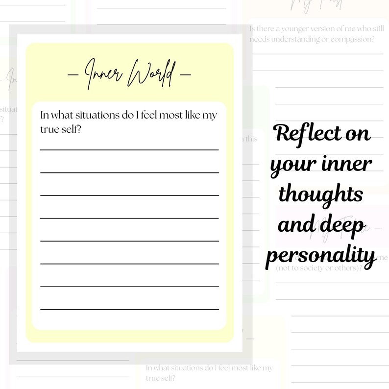 Who Am I? Journal Prompt Cards Printable 40 Self-discovery & Mental ...