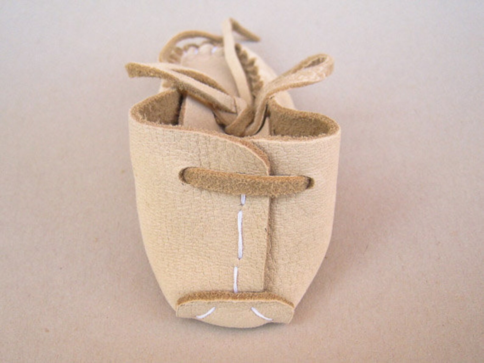 Toddler Baby Moccasins, Handmade Buckskin Booties, Cream Leather ...