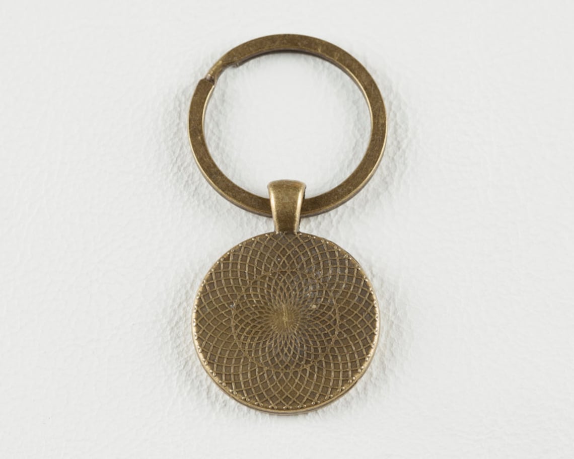 Genuine Python Key Ring, Red Snakeskin Key Fob, Antique Brass and Glass ...