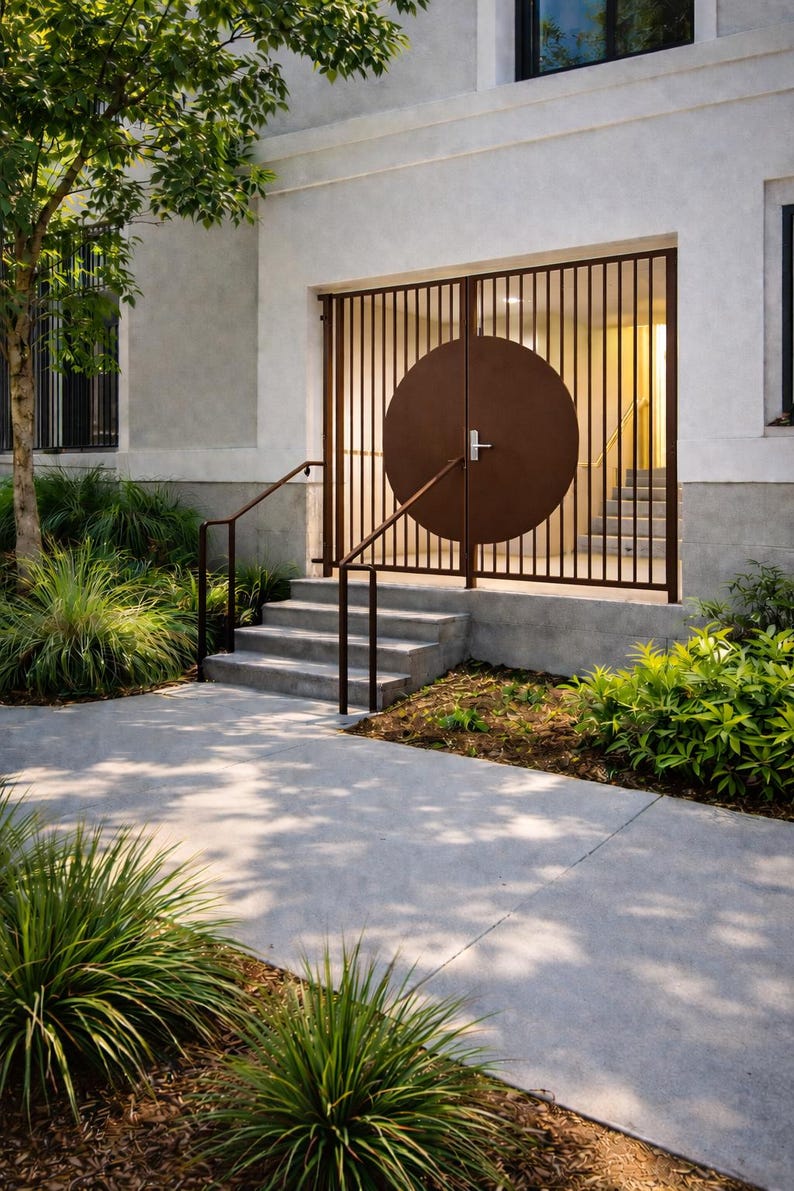 Modern Round Metal Gate Door | Circular Steel Security Door ...