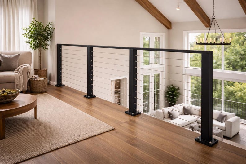 All-steel Cable Railing Kit | Steel Posts and Steel Cable Guardrail ...