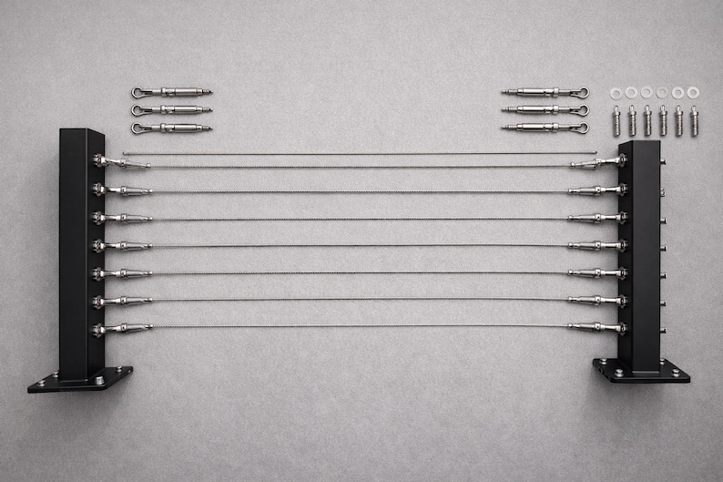 All-steel Cable Railing Kit | Steel Posts and Steel Cable Guardrail ...