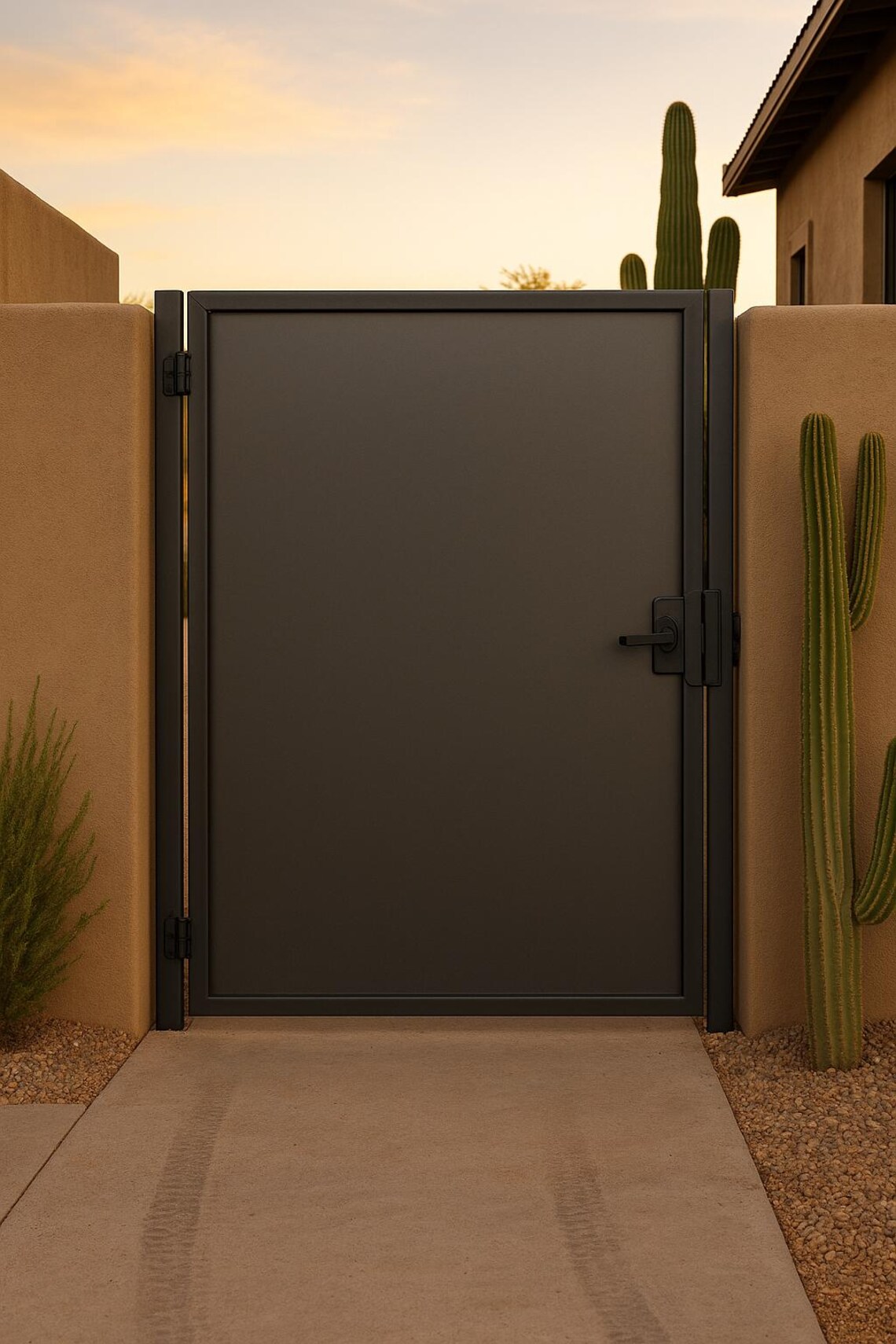 Modern Steel Privacy Gate | 42" Welded Pedestrian Gate - Etsy