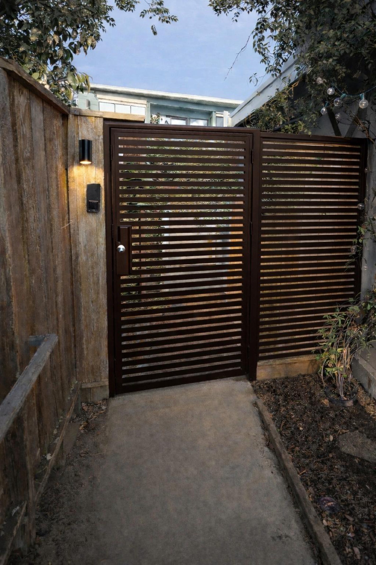 Modern Black Steel Slat Gate, Contemporary Privacy Door - Etsy