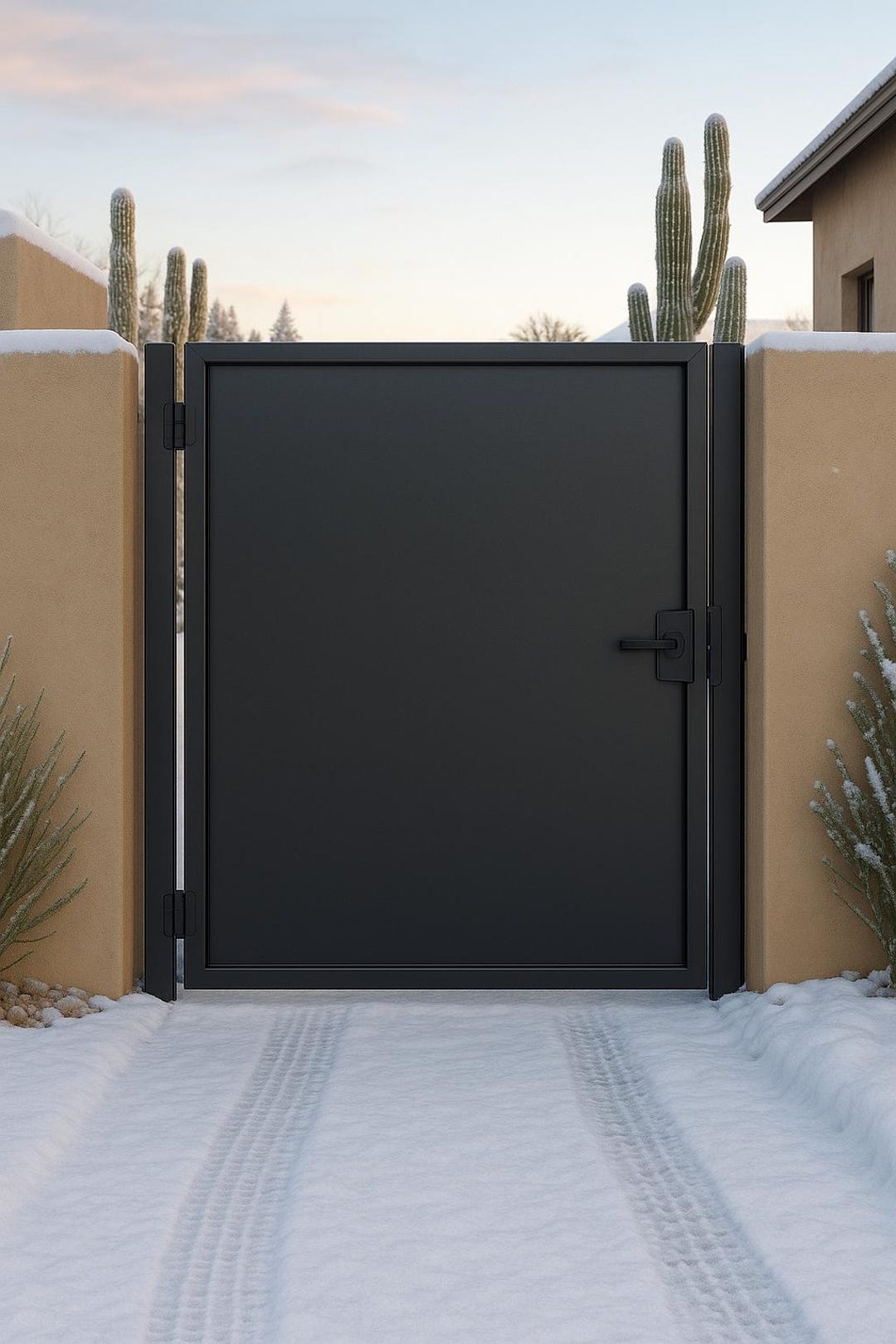 Modern Steel Privacy Gate | 42" Welded Pedestrian Gate - Etsy