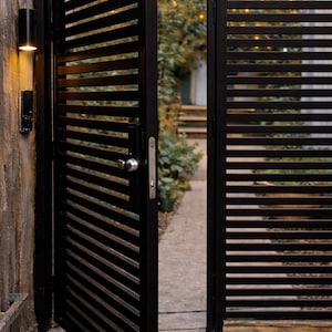 Modern Black Steel Slat Gate, Contemporary Privacy Door - Etsy
