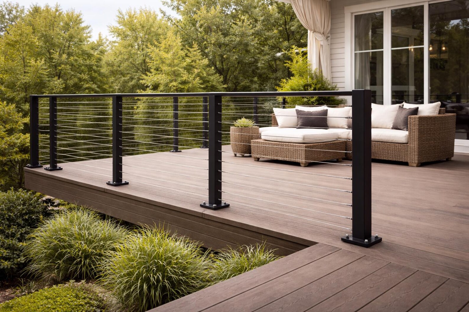 All-steel Cable Railing Kit | Steel Posts and Steel Cable Guardrail ...